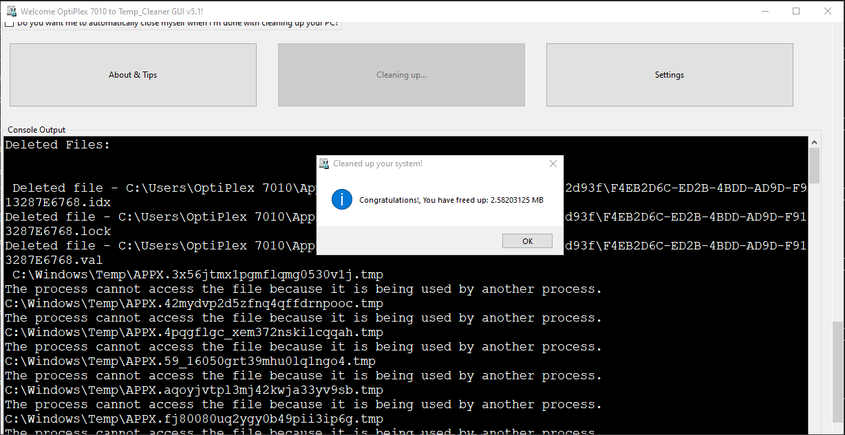 Temp_Cleaner GUI by Ziad (Mr.X)